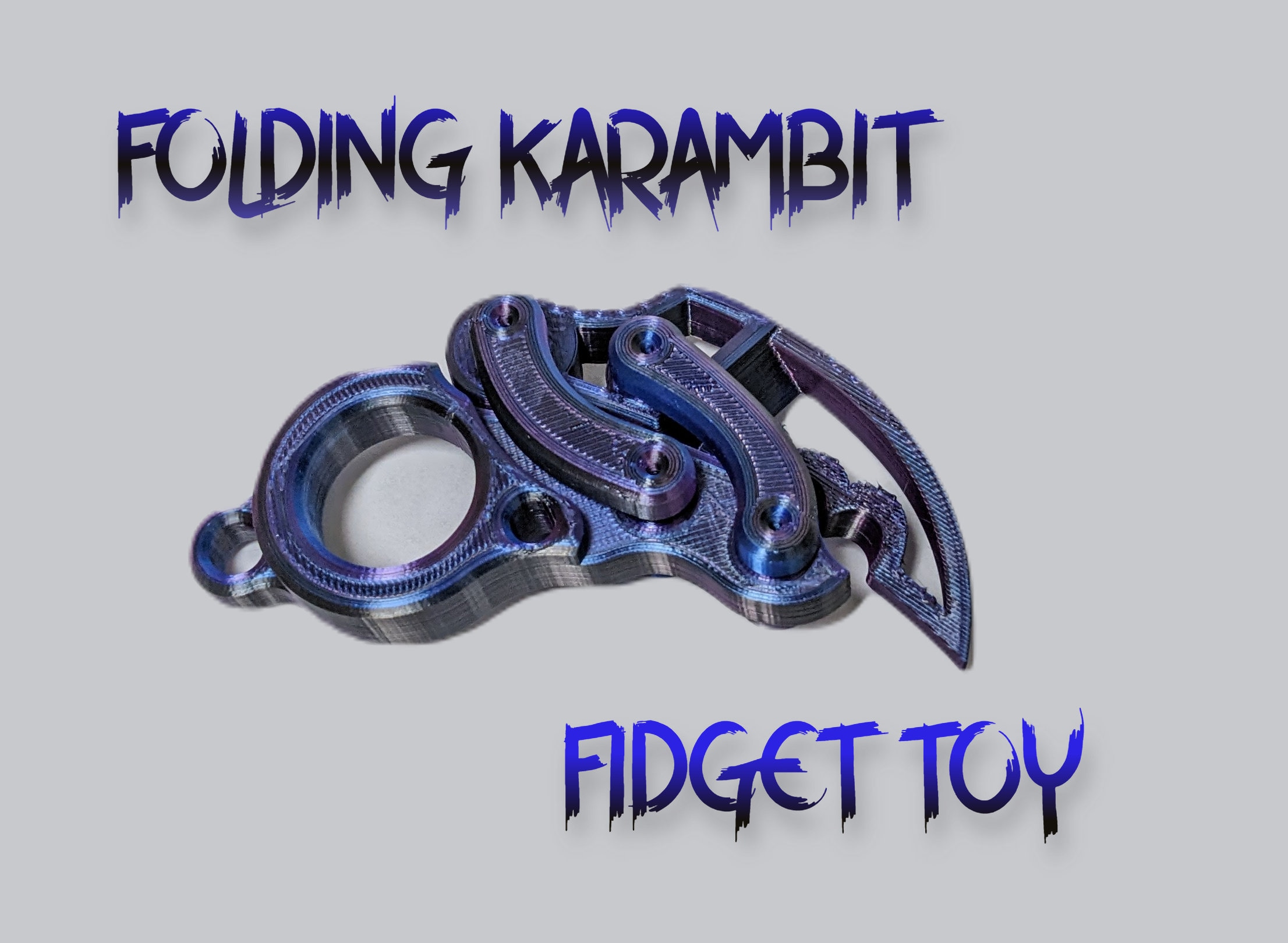 3D Printed Karambit Folding Toy Knife | Fidget Fun in Colorful ...