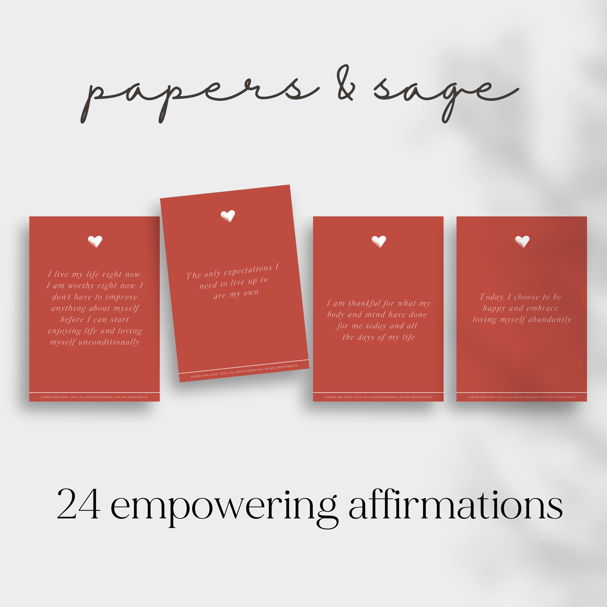 24 Self-love / Self-care Affirmation Cards Mindful Cards - Etsy