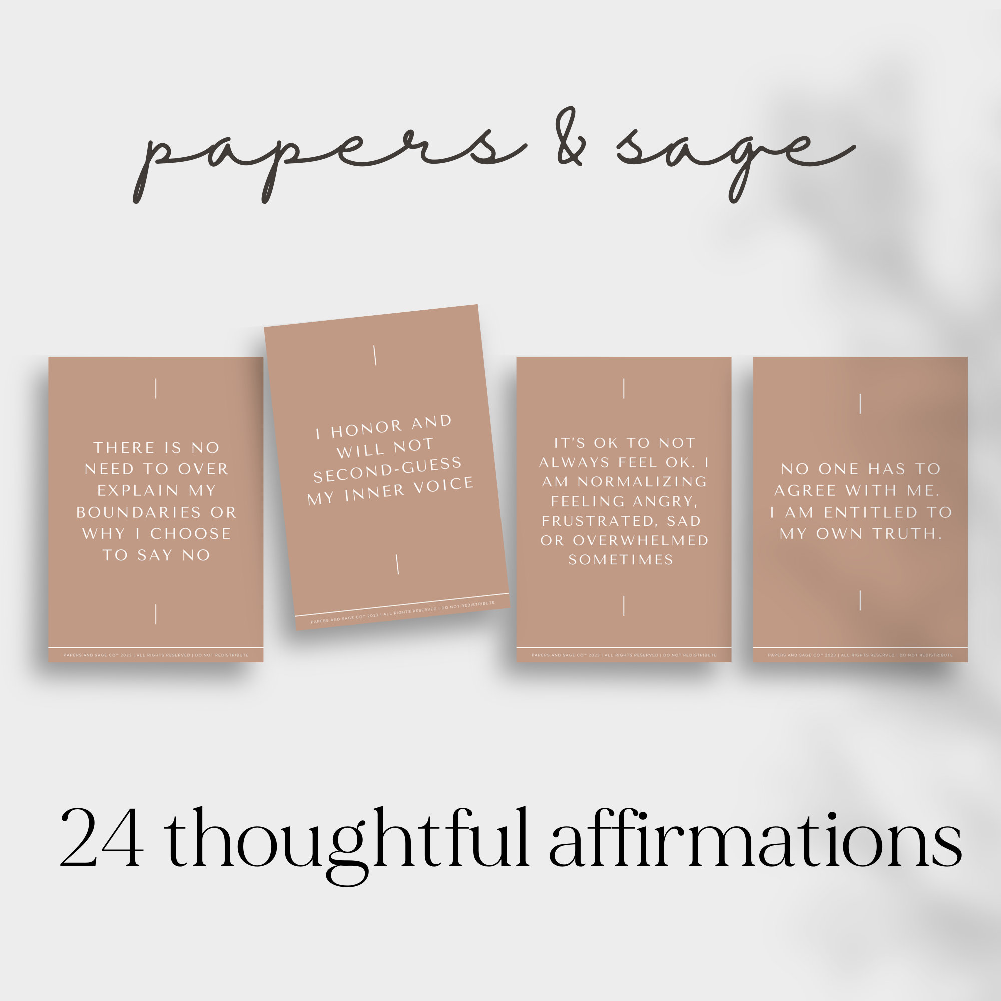 24 Boundary Setting Affirmation Cards | Mindful Cards | Mindset Cards ...