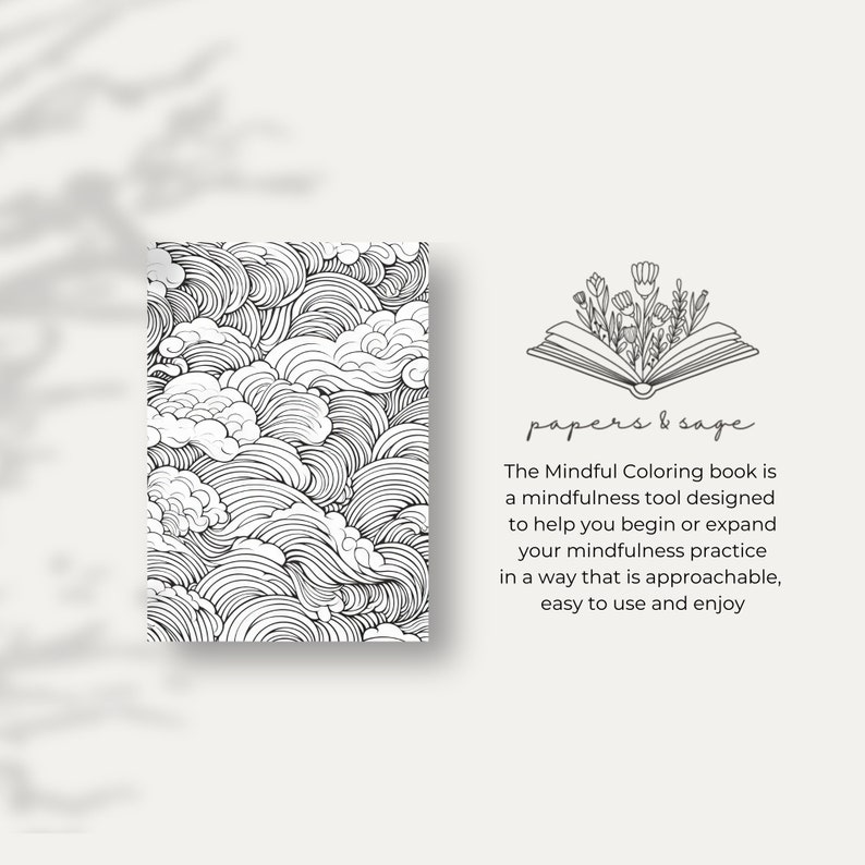 Mindfulness Coloring Book, 20 Pages of Mindful Coloring for Digital or ...