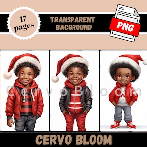 Black Boy Christmas Theme Images PNG Clipart for Card Tshirt Wall Art ...