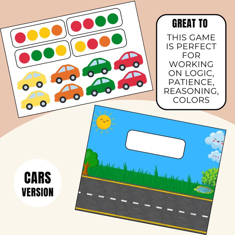 Logic Cars Game, Printable - Etsy
