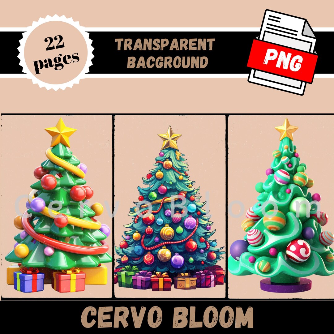Colorful Christmas Tree Clipart PNG SVG Designs Transparent Background ...