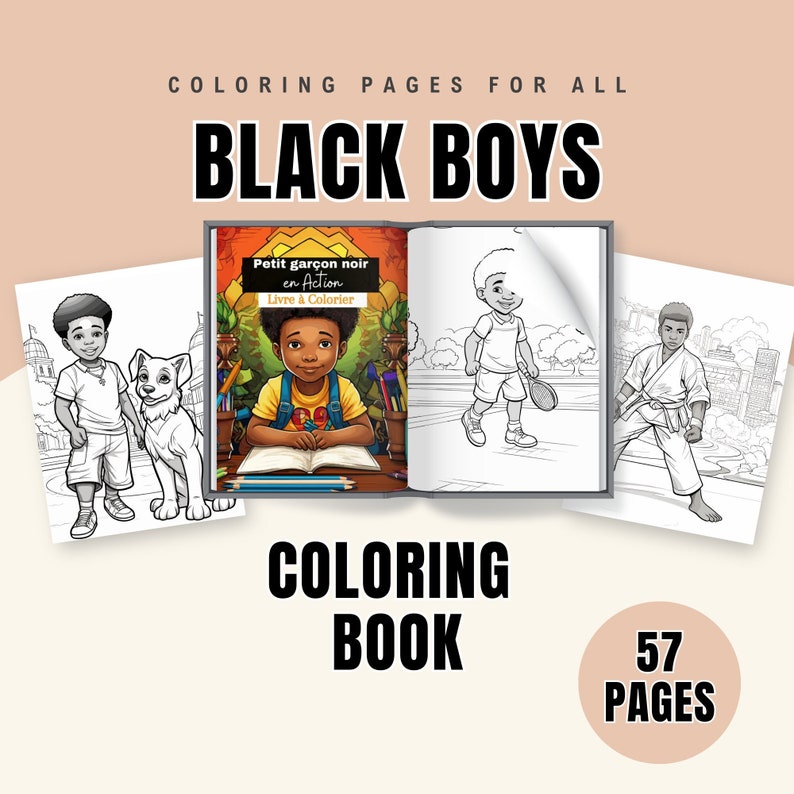 Black Boy Coloring Book for Kids, Self Love for Black Boy, Black Kids ...