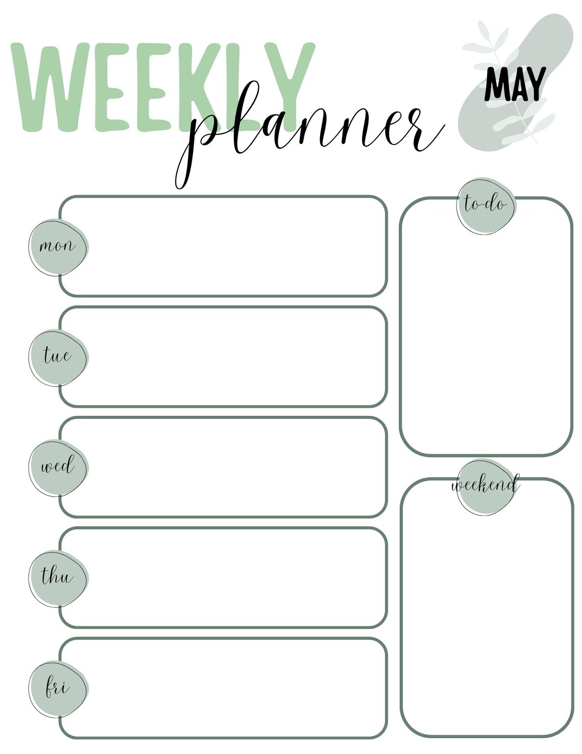 Weekly Planner Flexible Dates - Etsy