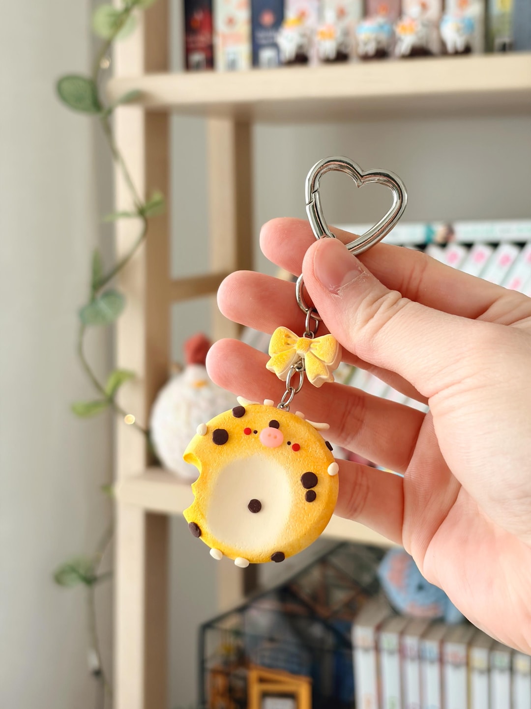 Cookie Cow Worry Stone Keychain and Pocket Charm – Handmade Polymer ...