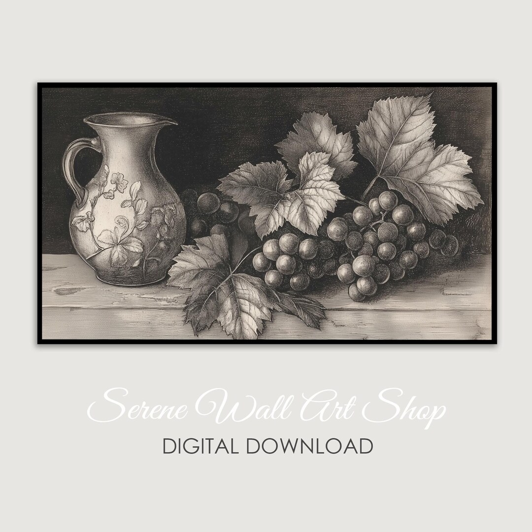 Pencil Drawing, Engraving, Still Life, Frame TV Art, Samsung Frame TV ...