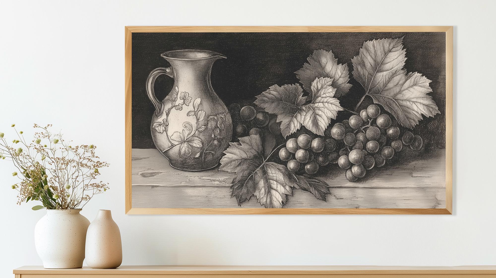 Pencil Drawing, Engraving, Still Life, Frame TV Art, Samsung Frame TV ...