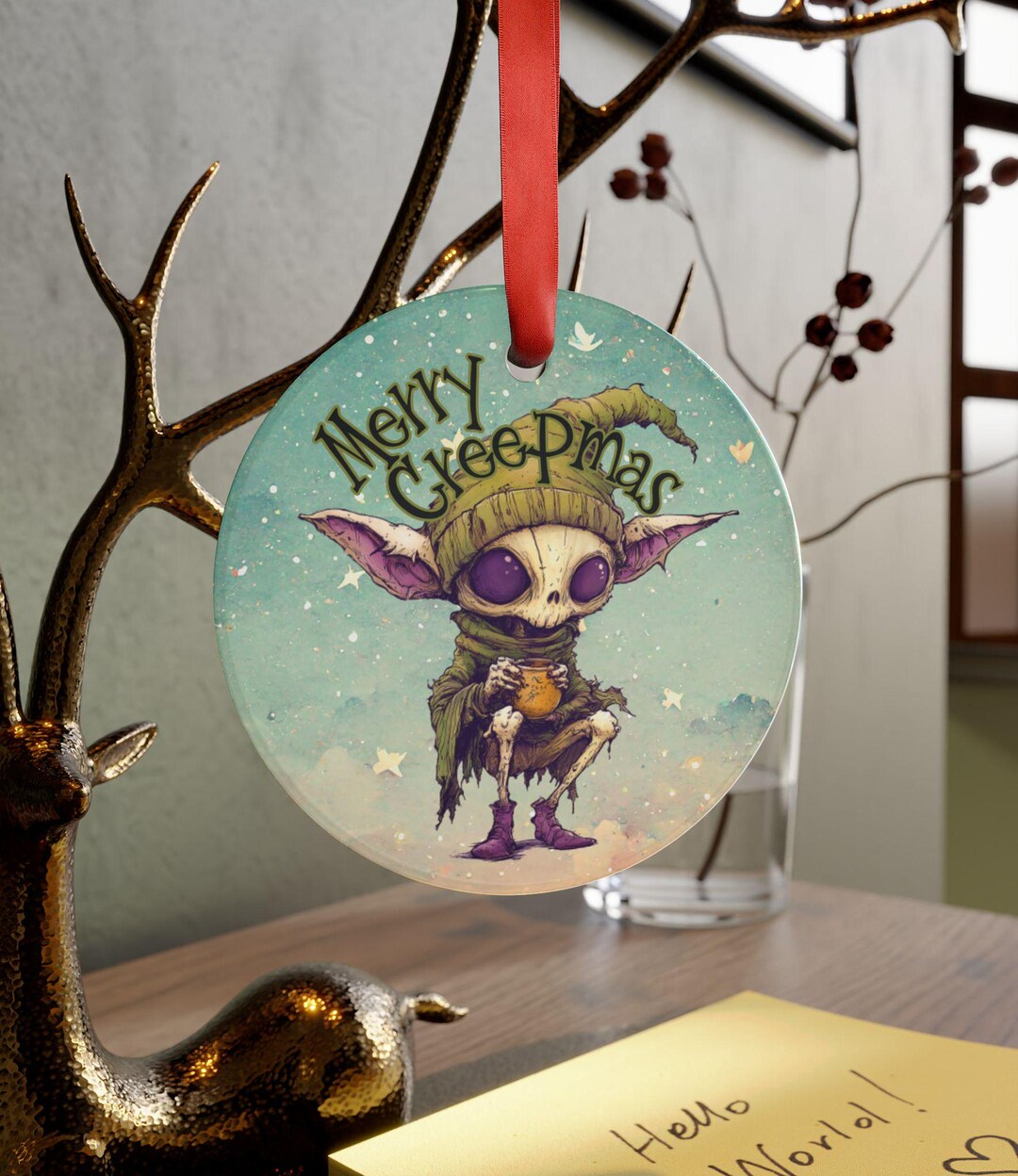 Merry Creepmas Ornament, Spooky Christmas, AI Artwork, Gothic Christmas ...