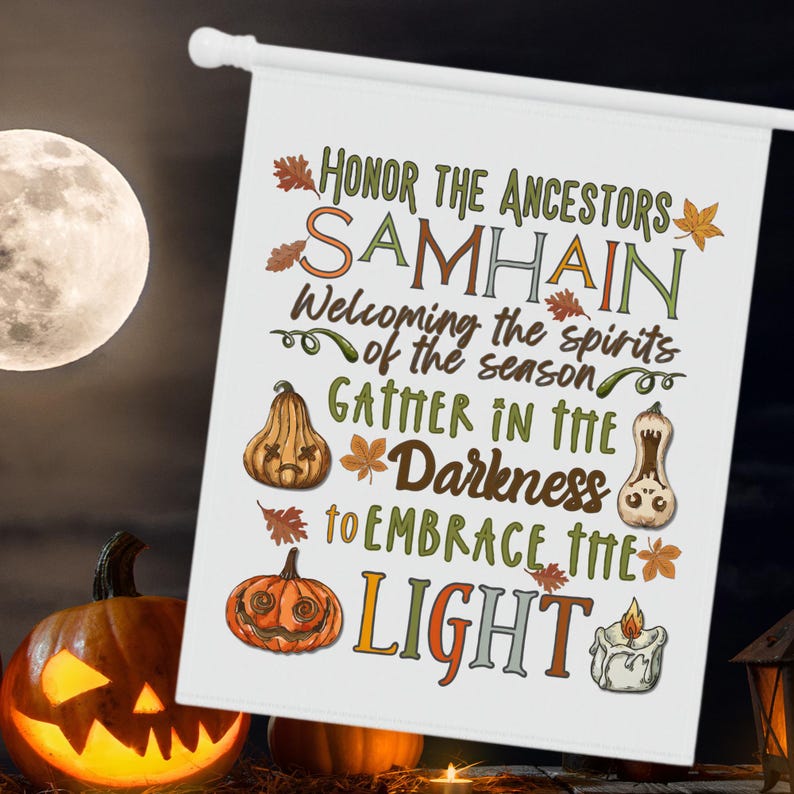 Witch Garden Flag, Samhain Yard Flag, Witchy Decor, Samhain Decor ...
