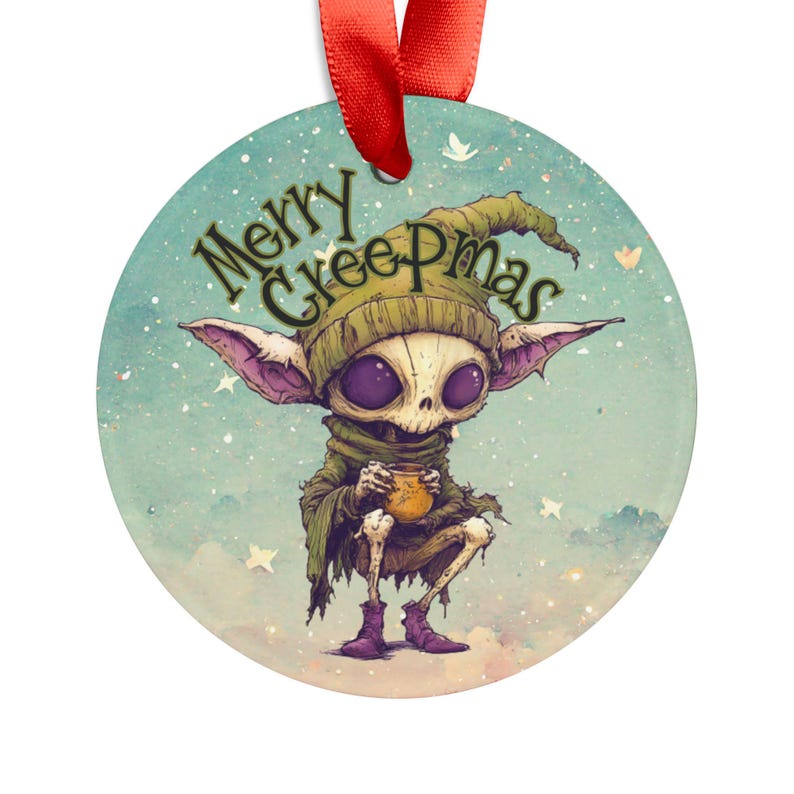 Merry Creepmas Ornament, Spooky Christmas, AI Artwork, Gothic Christmas ...