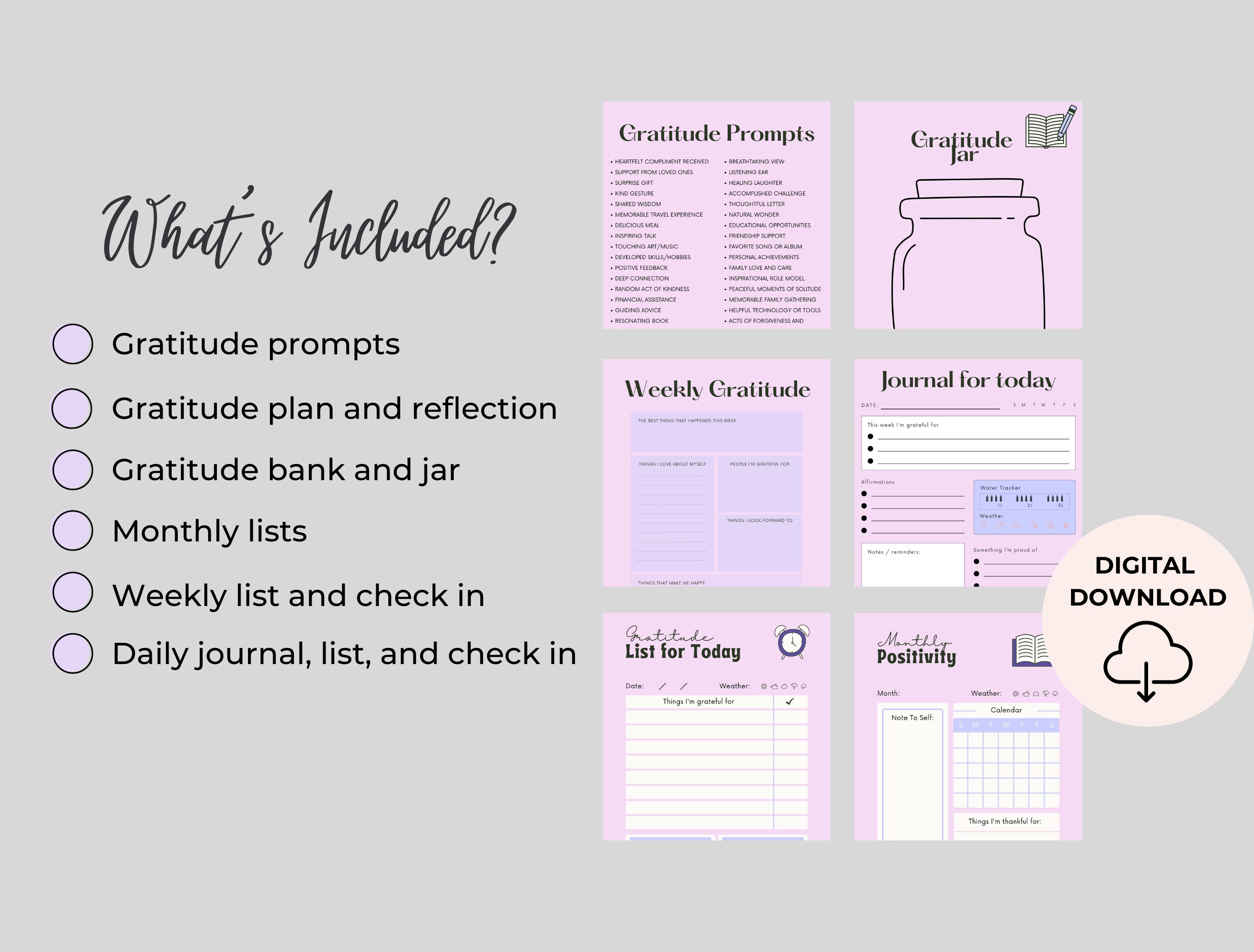 Daily Gratitude Journal Printable Gratitude Log Daily Routine for ...
