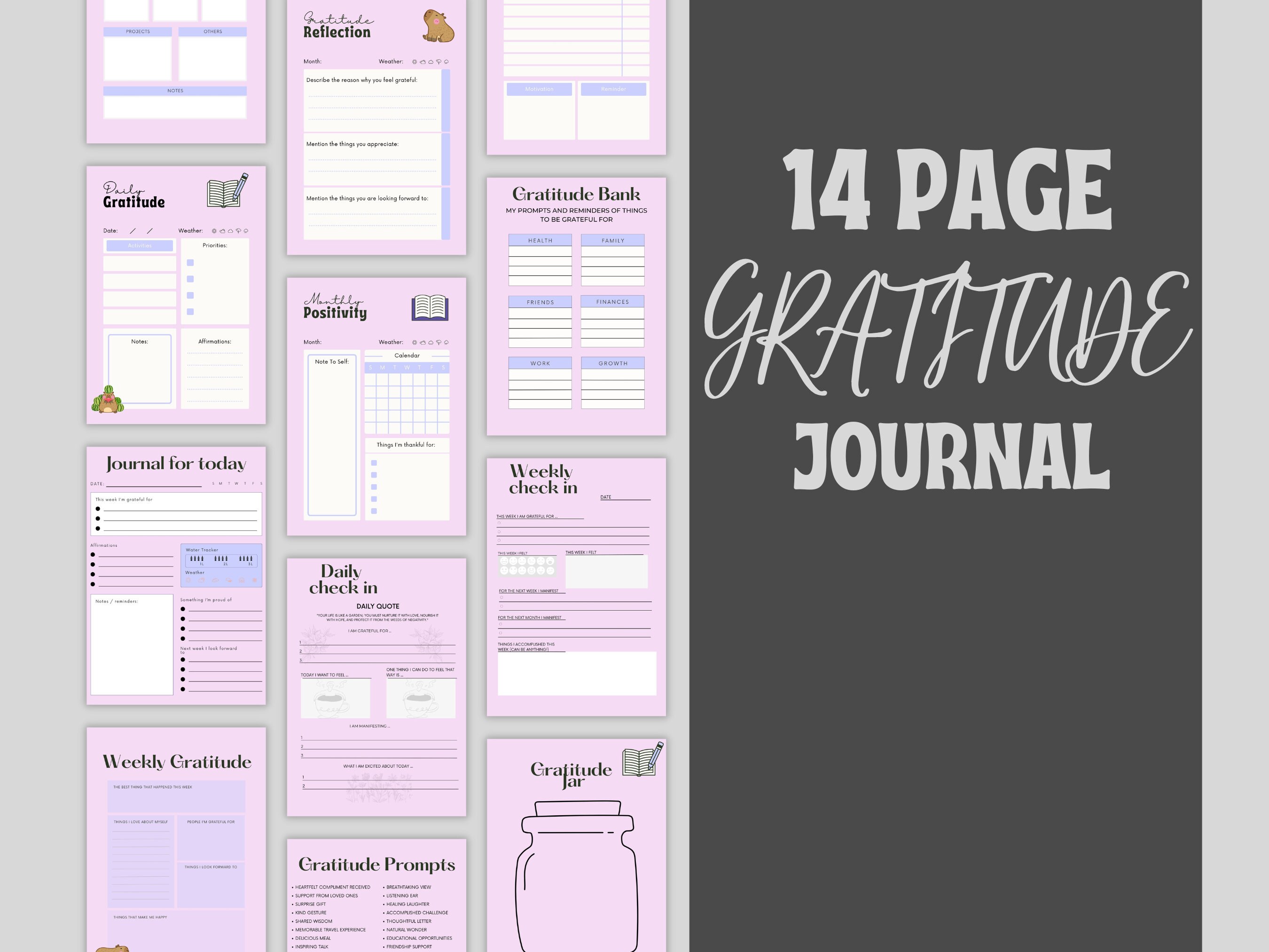Daily Gratitude Journal Printable Gratitude Log Daily Routine for ...
