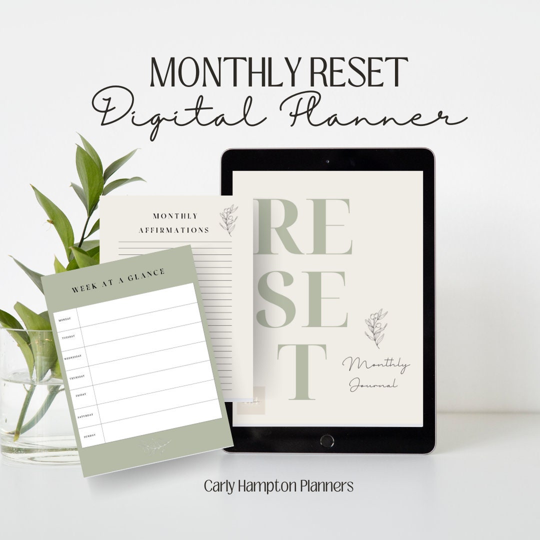 Becoming Her Aesthetic Monthly Reset Planner Digital Planner - Etsy