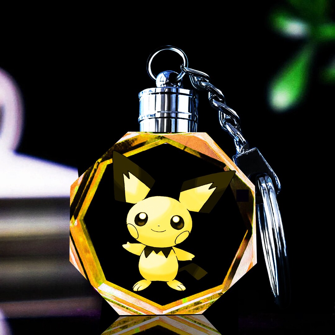 Pichu LED Color Changing Premium Crystal Keychain Laser - Etsy