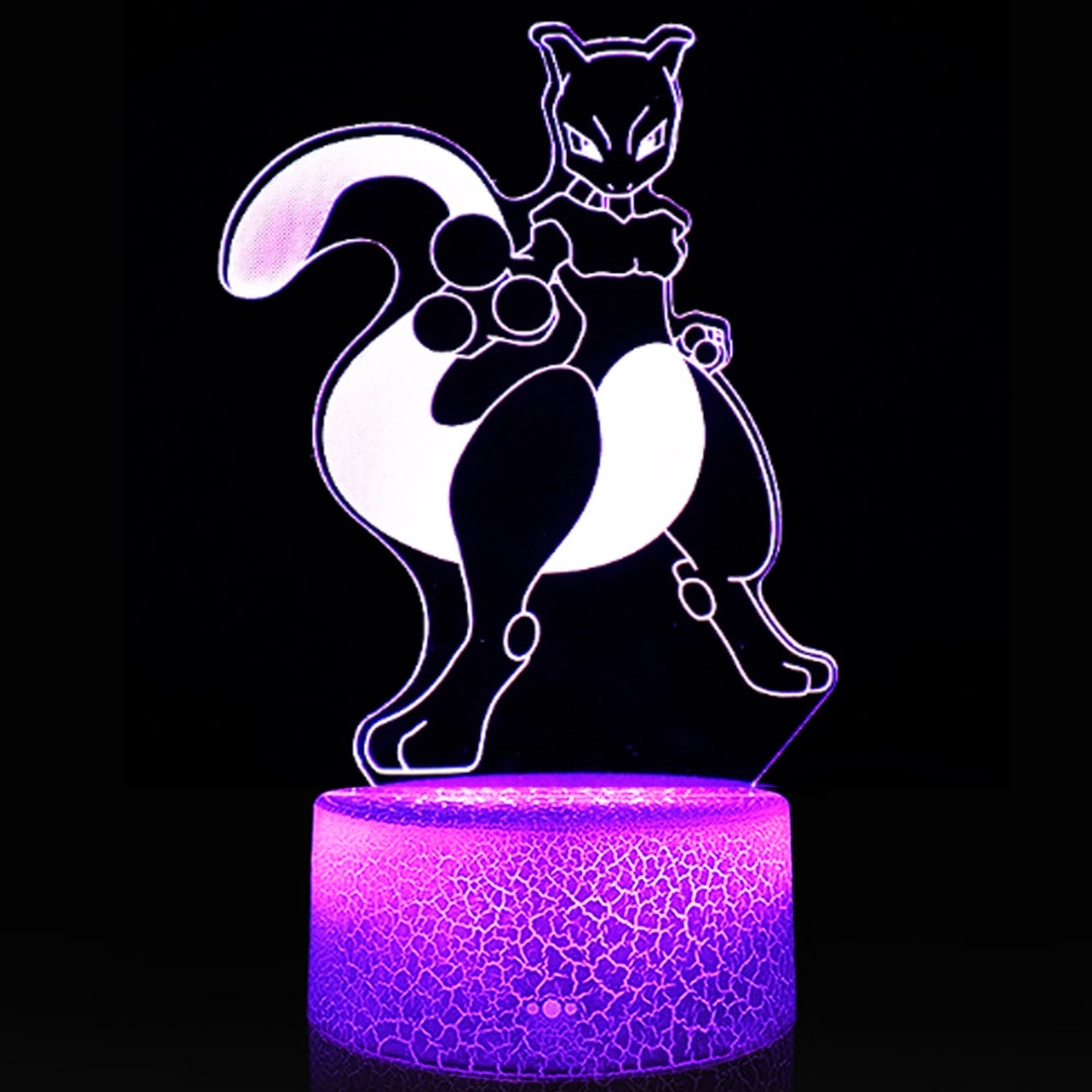 Mewtwo Pantalla acrílica con luz LED que cambia de 16 colores - Etsy España