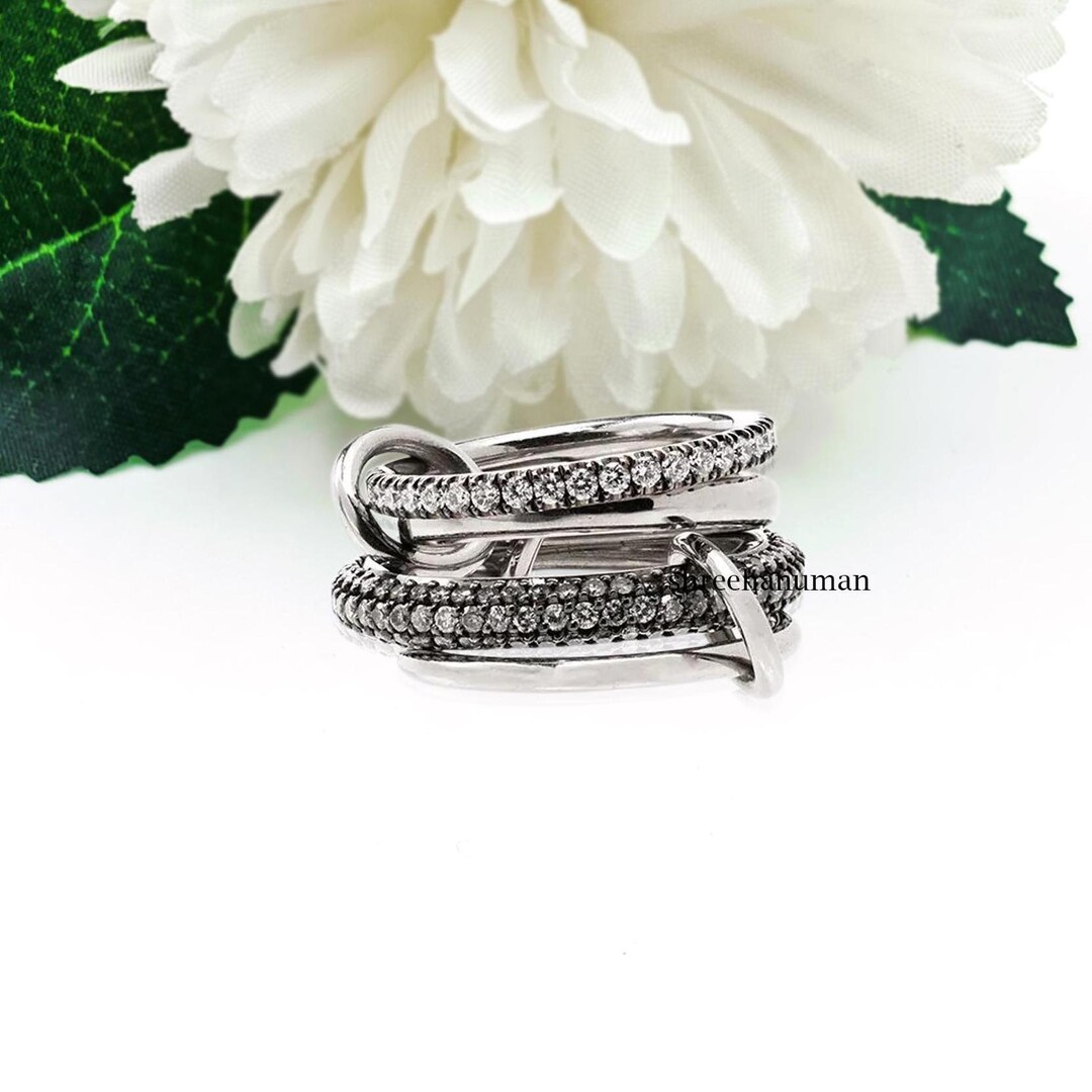 Multi Link Connected Ring, Stacking Rings With Connector, Eternity ...
