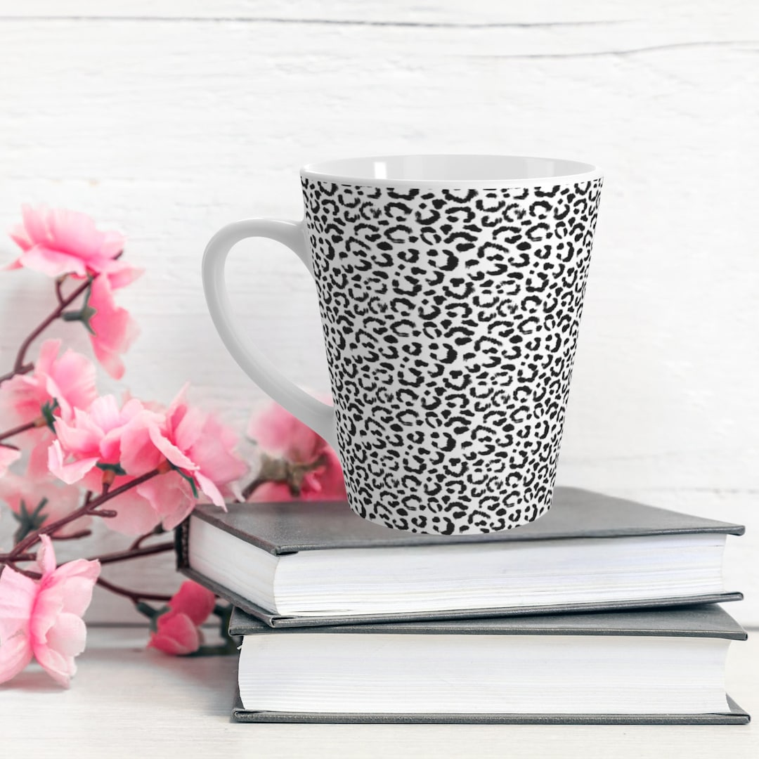 Leopard Print Latte Mug: Trendy Animal Print Coffee Cup - Etsy