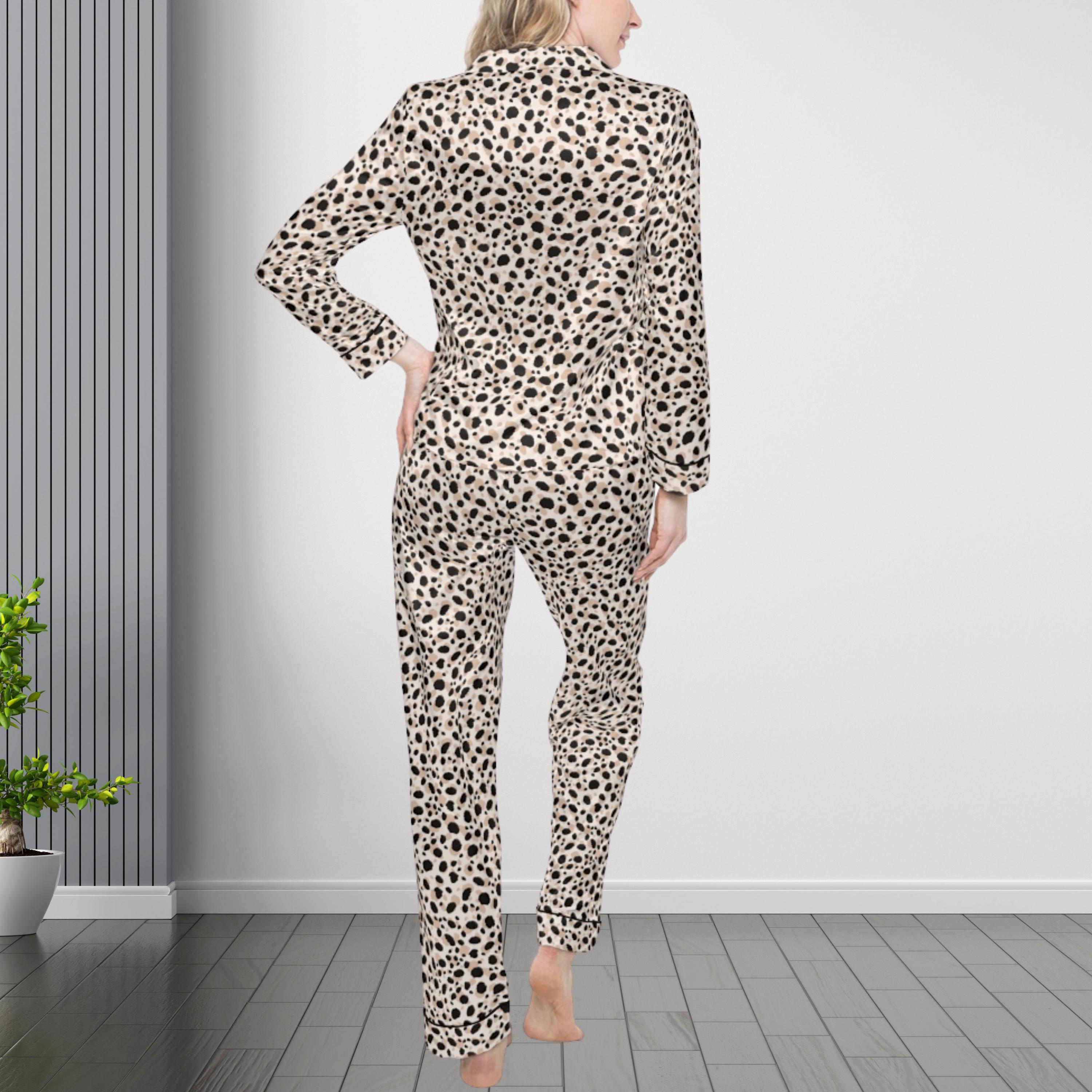 Cheetah Print Satin Pajama Set: Women's Loungewear - Etsy