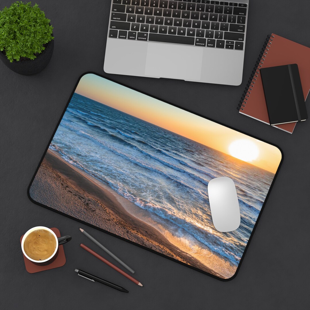 Morning Sea Desk Mat, Ocean Sunrise Desk Mat, Gaming Mousepad, Gaming ...
