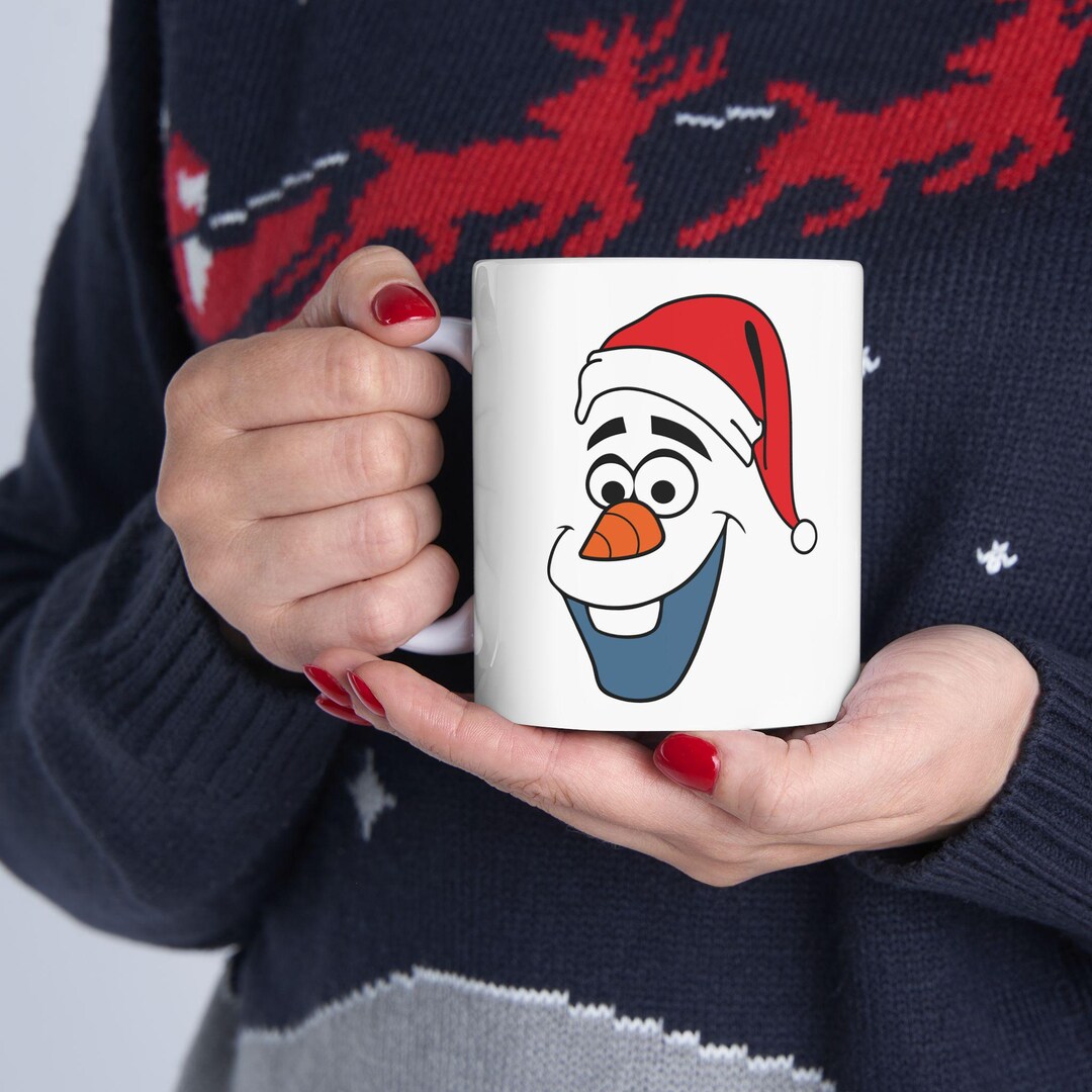 Olaf Snowman Face Ceramic Mug, Christmas Coffee Hot Chocolate Camp Mug ...