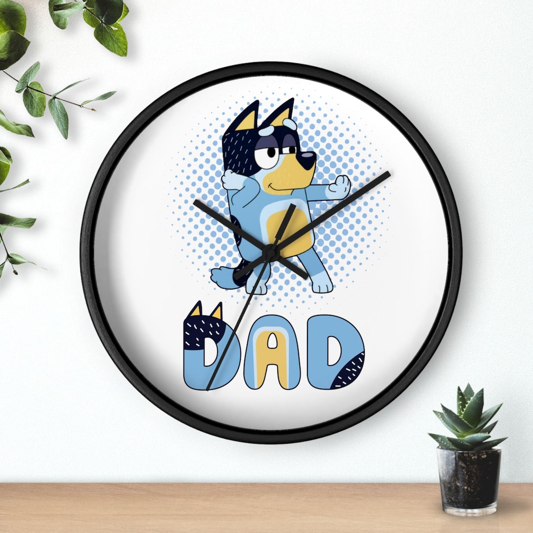 Bluey Bandit Wall Clock Bluey Gifts for Dad Bandit Heeler Wall Clock ...