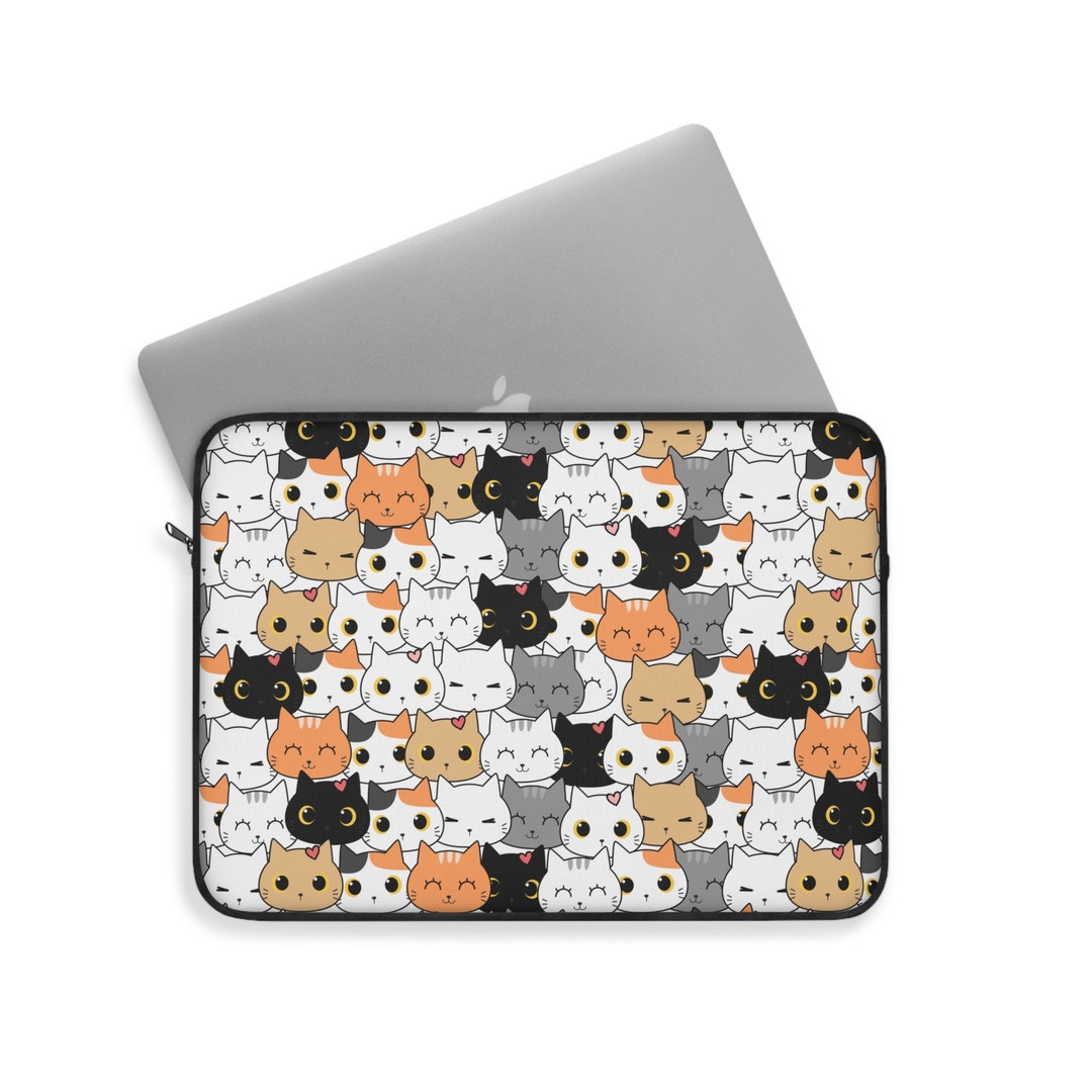 Cute Cats Laptop Sleeve, Cats Laptop Sleeve, Cats Lover Laptop Sleeve ...