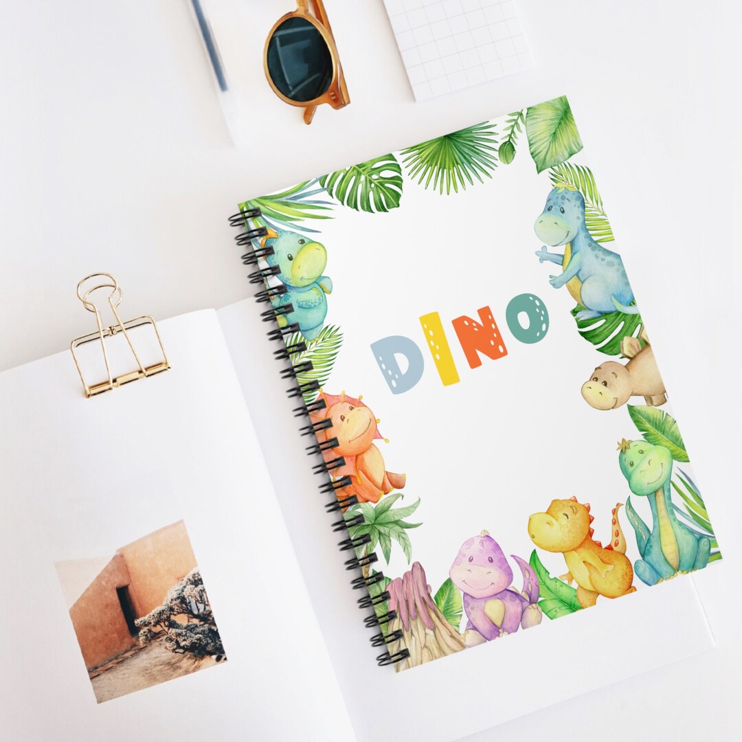Dino Spiral Notebook - Ruled Line, Dinosaur Spiral Notebook, Kids ...