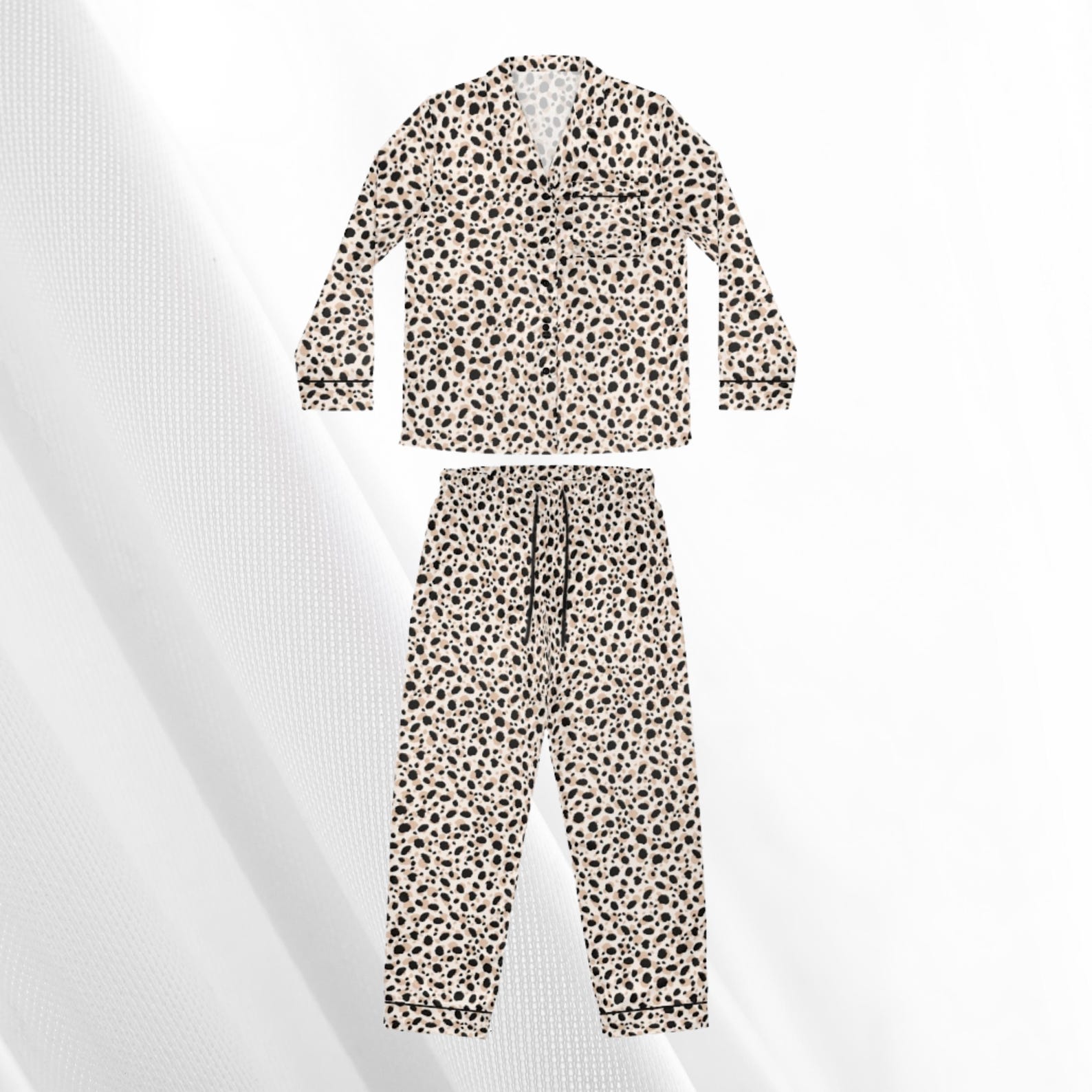 Cheetah Print Satin Pajama Set: Women's Loungewear - Etsy