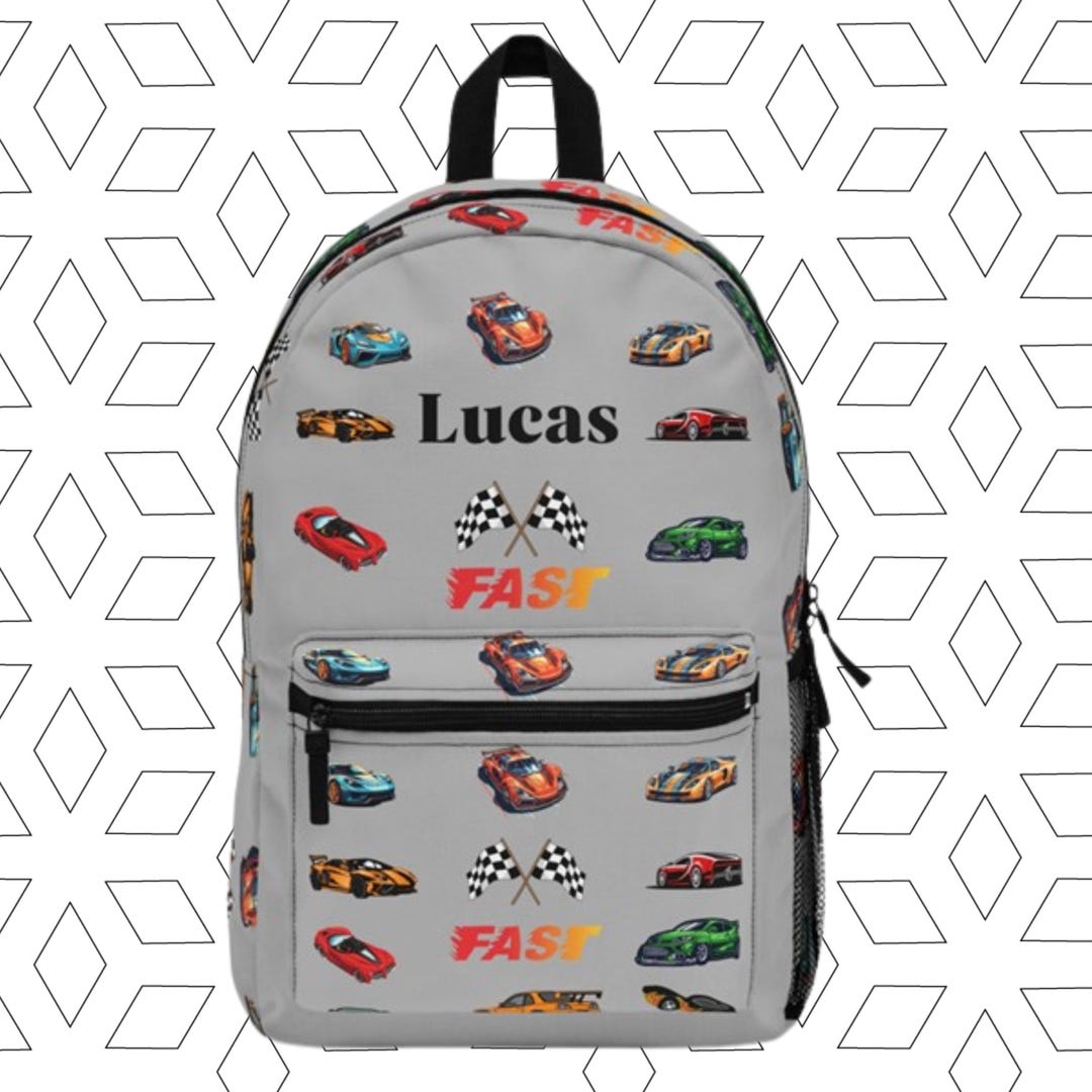 Personalized Race Car Backpack: Kids Back-to-school Gift - Etsy