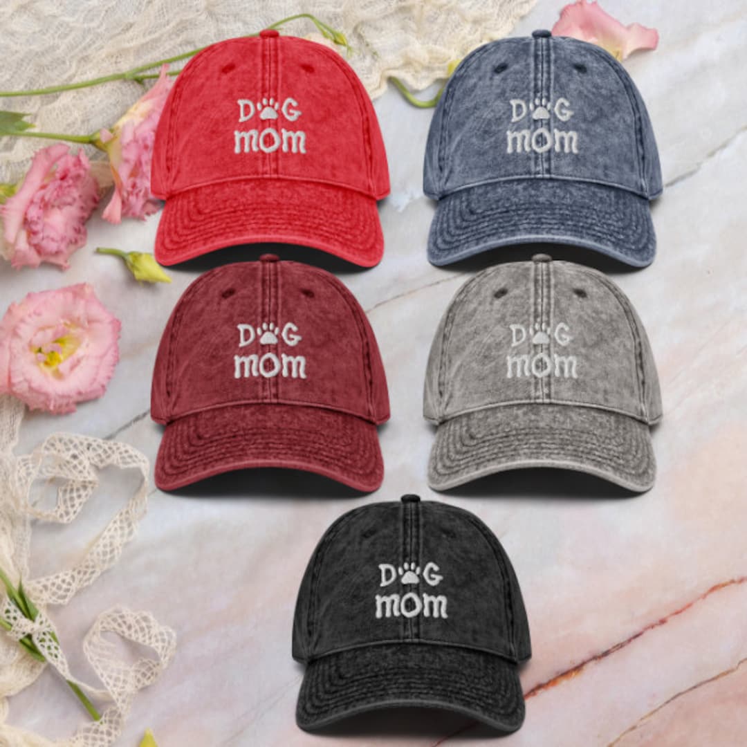 Dog Mom Embroidery Hat, Dog Mom Cap, Vintage Baseball Cap, Personalized ...