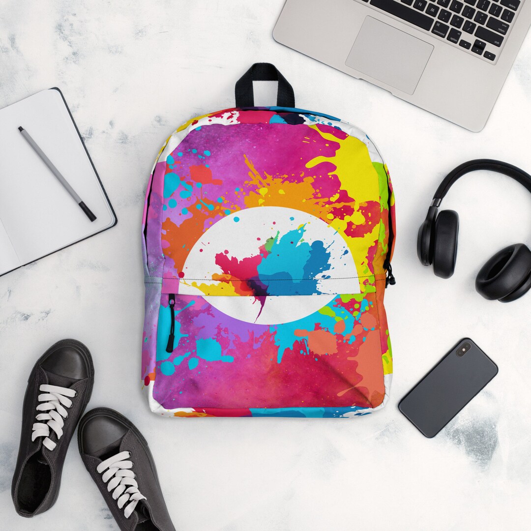 Paint Splatter Backpack; Back to School Bag; Colorful Paint Backpack ...