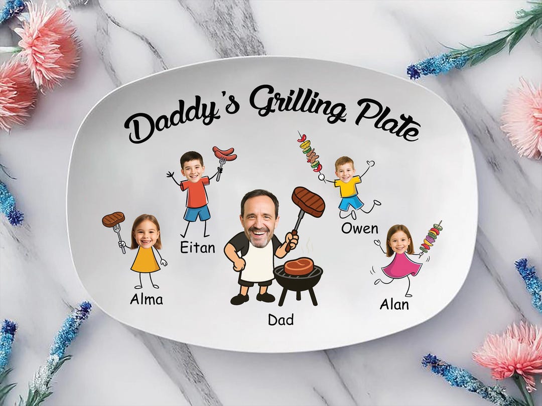 Fathers Day Gift for Dad From Kids, Daddy Grilling Platter, Funny Dad ...