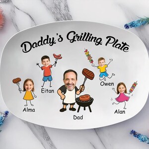Fathers Day Gift for Dad From Kids, Daddy Grilling Platter, Funny Dad ...