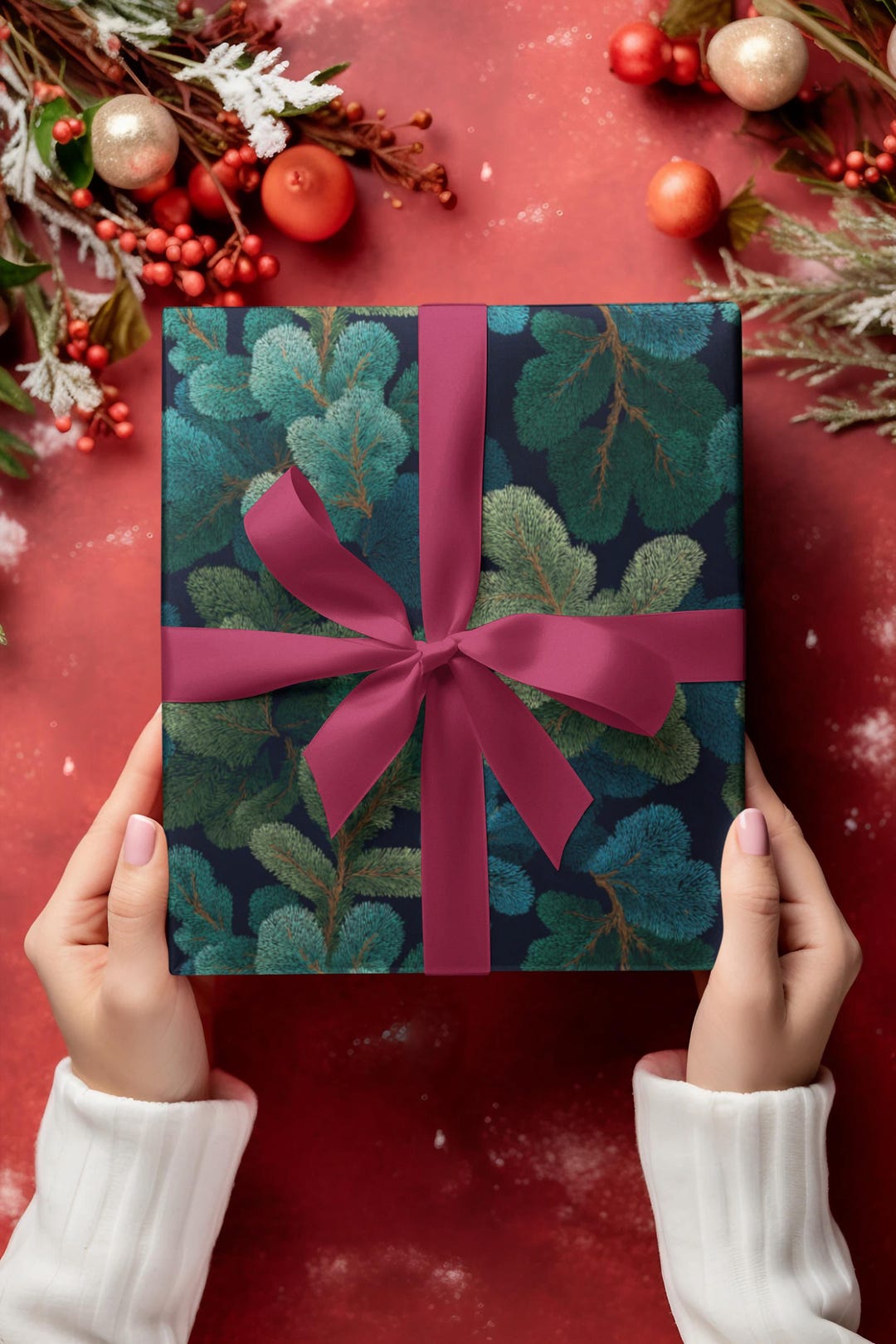 Colorado Spruce Tree Gift Wrapping Paper Evergreen Conifer Dark Green ...