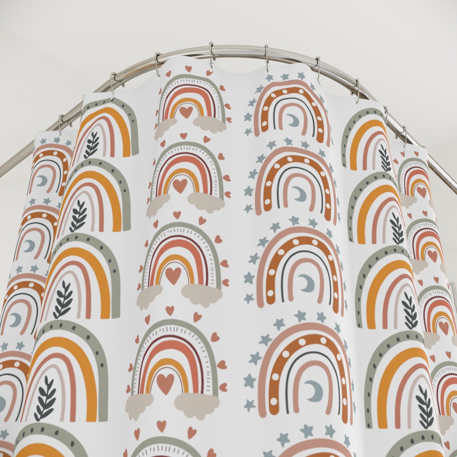 Boho Rainbow Delight Shower Curtain - Bohemian Decor, Kids-friendly ...