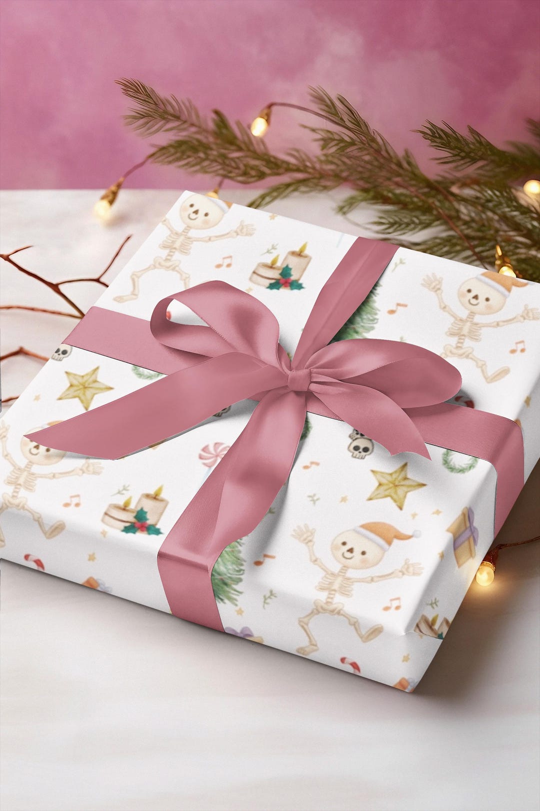 Witch Yule Gifts, Skull and Skeleton Wrapping Paper, Black Cat Gift ...