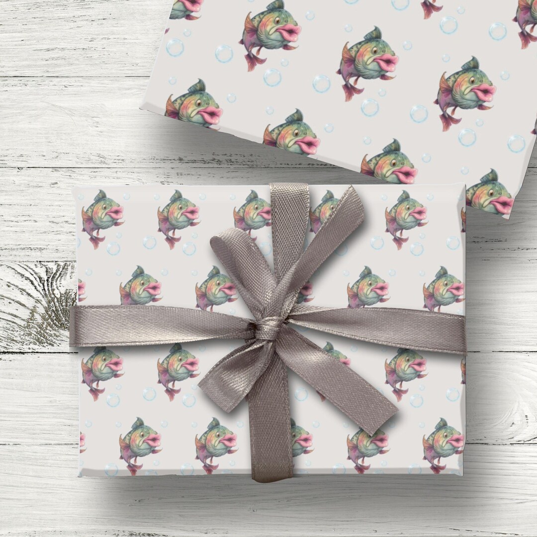 Rainbow Trout Wrapping Paper for Men, Fisherman Gift Wrap Roll,birthday ...