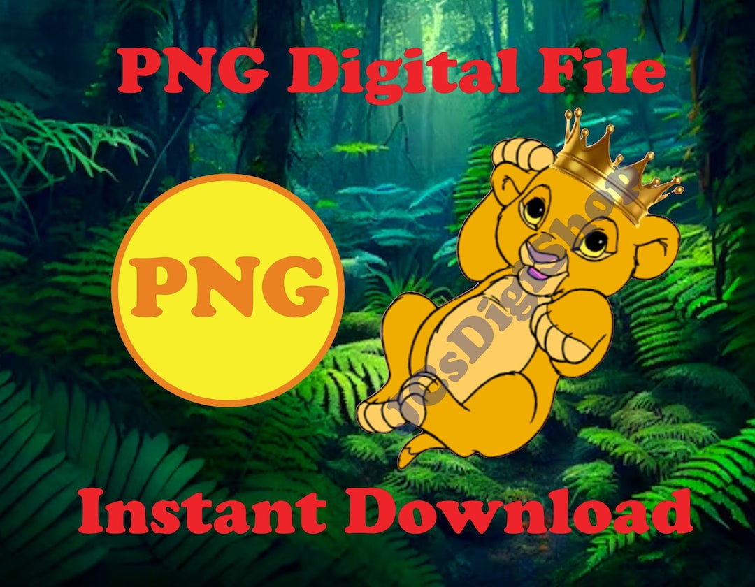 Lion King Baby Simba in Crown Cupcake Topper PNG Printable - Etsy
