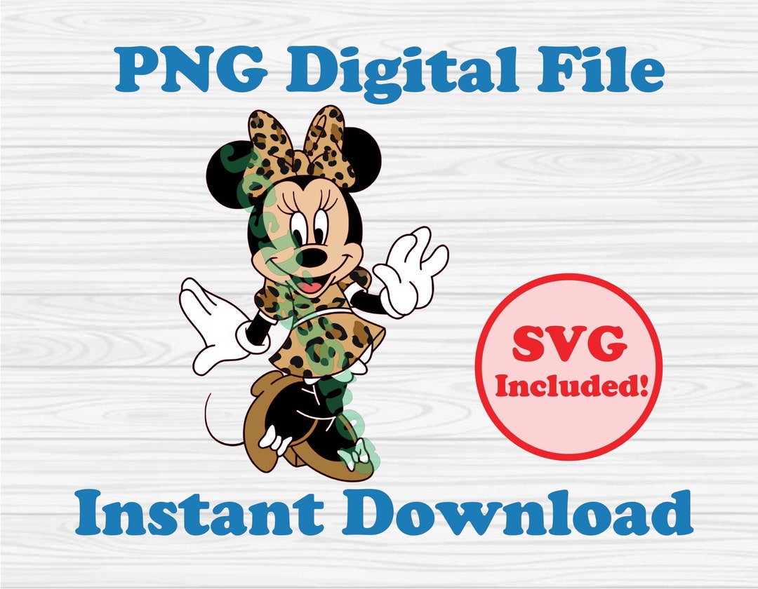 Full Body Leopard Minnie PNG and SVG Printable Clipart Digital Files ...