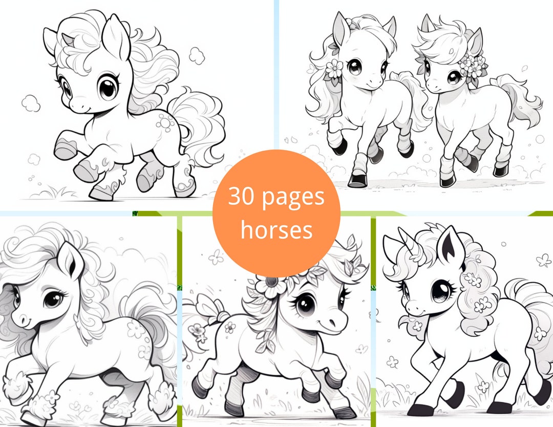 30 Pages Printable Animals for Kid's Coloring Pages - Etsy