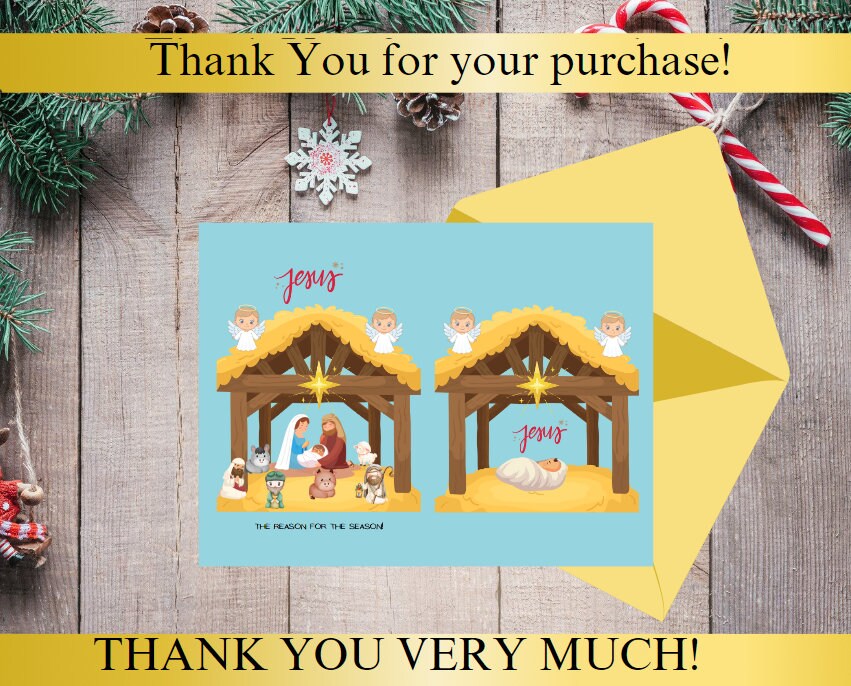 Printable Christmas Card, Standard Size 5 " X "7 (U.S. Letter Size) - Etsy