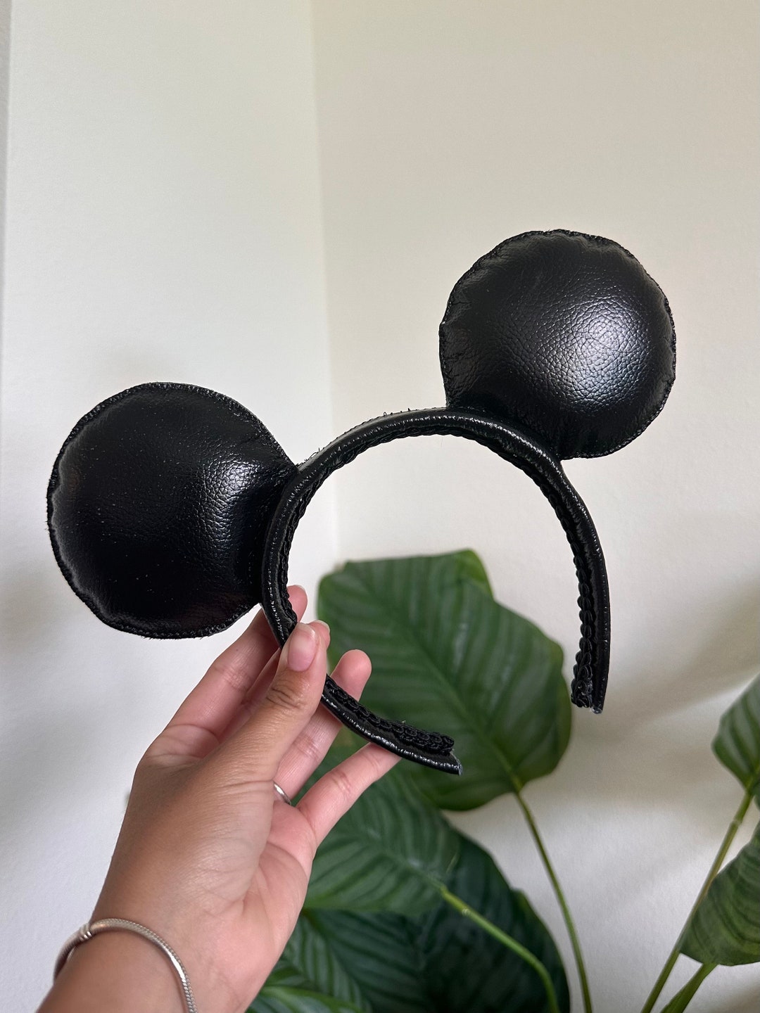Mickey Mouse Genuine Leather Ears Disney / Natural Leather Ears ...