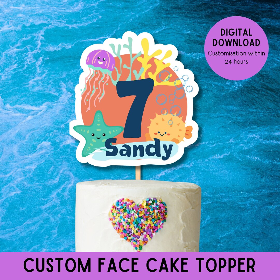 Under the Sea Cake Topper: Personalized Birthday Decor (digital File ...
