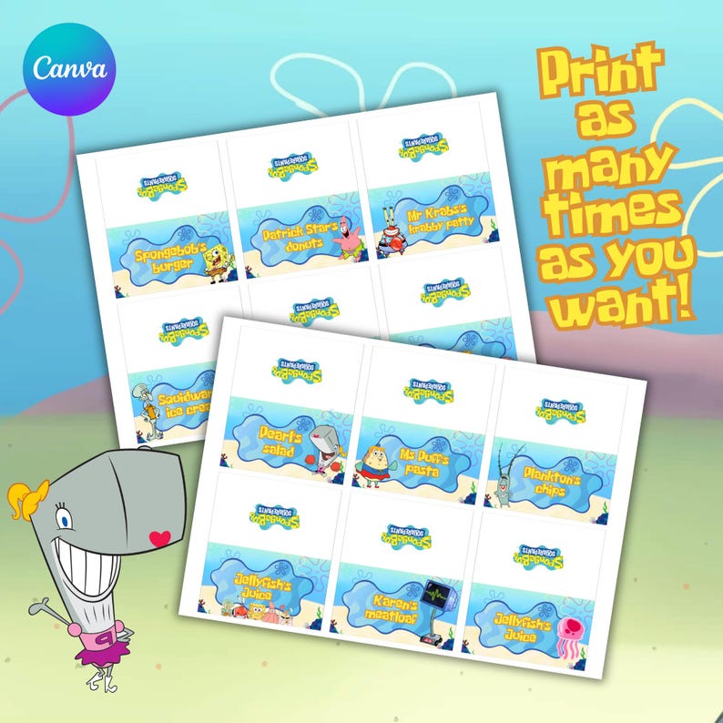 Under the Sea Food Labels | Editable Underwater Food Cards | Ocean ...