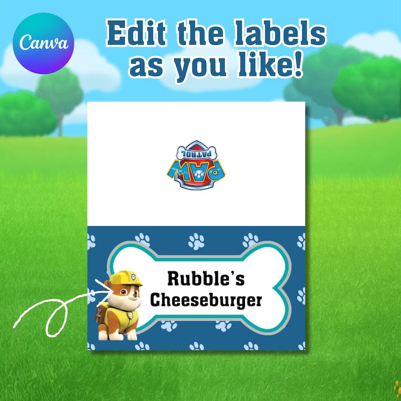 Boy Puppy Party Food Labels | Editable Food Tents | Dog-themed Birthday ...