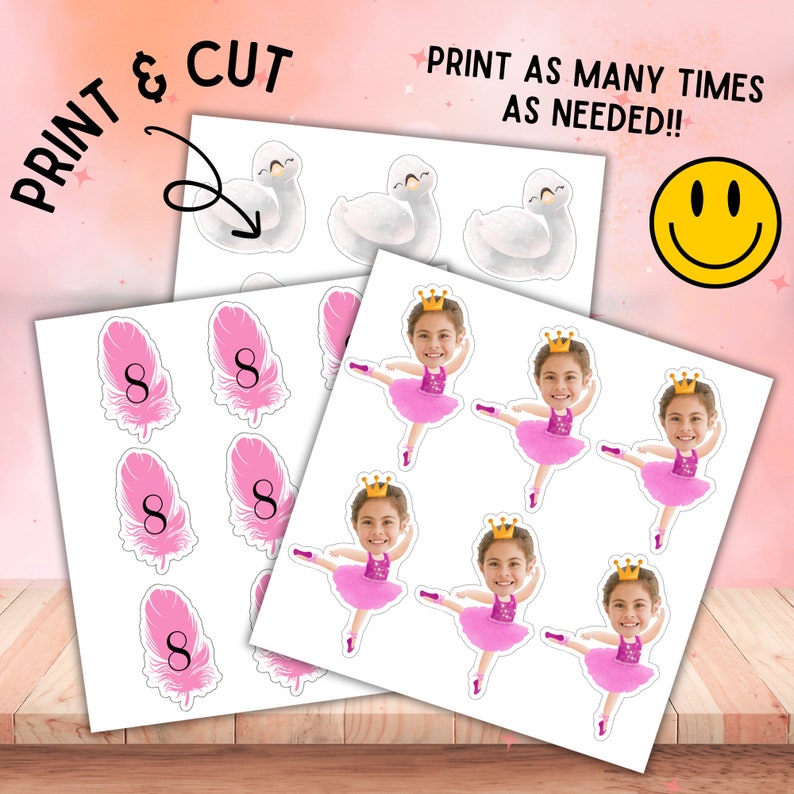 BALLERINA Cupcake Topper (DIGITAL FILE) , Printable Cupcaketopper ...