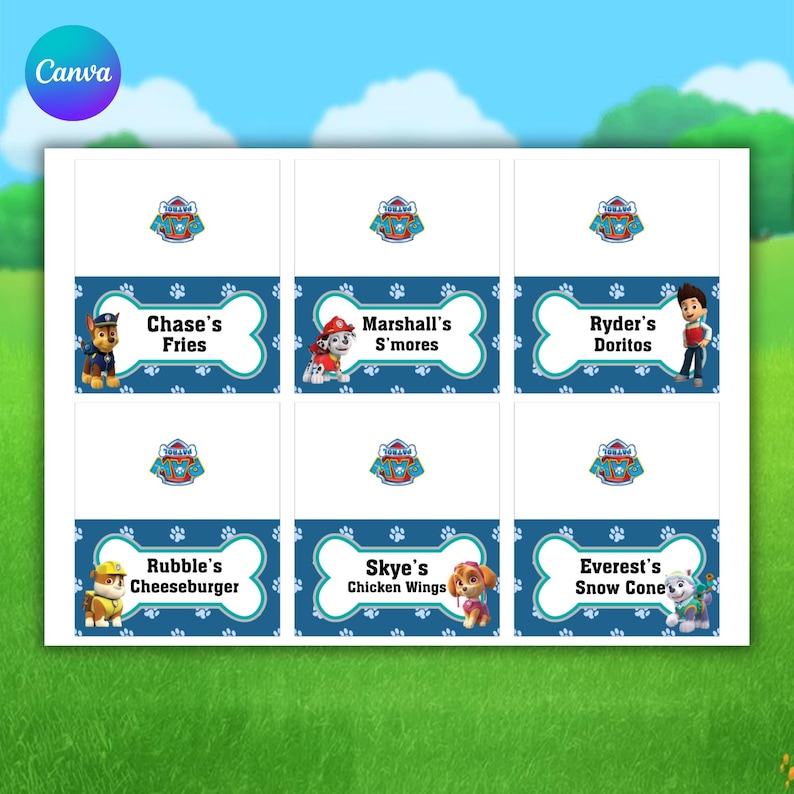 Boy Puppy Party Food Labels | Editable Food Tents | Dog-themed Birthday ...