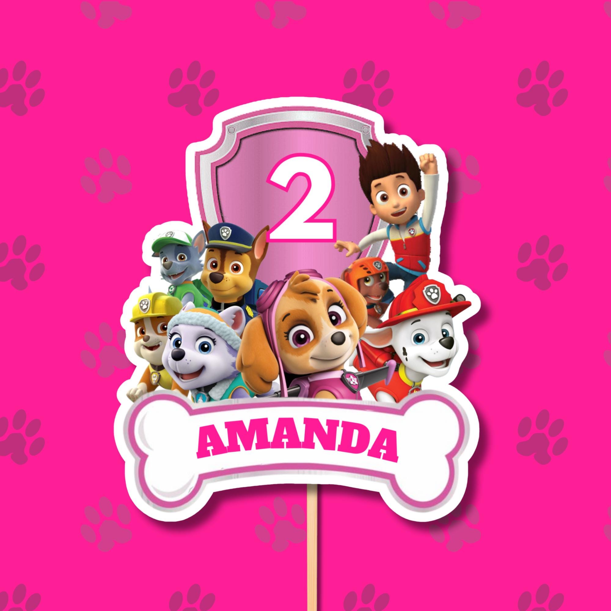 Puppy Rescue Birthday Cake Topper: Editable Printable (digital Download ...