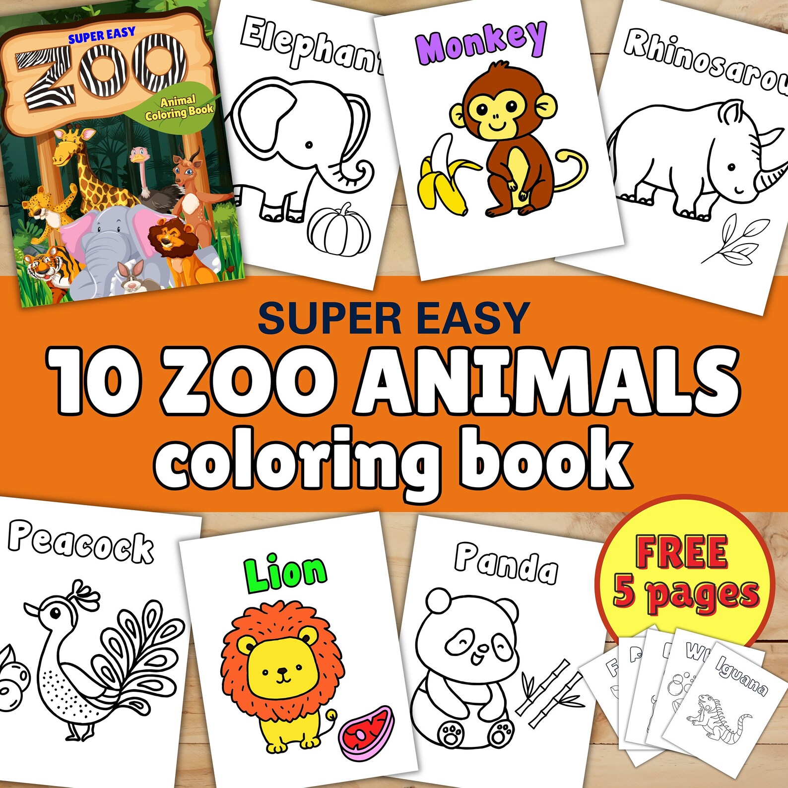 PRINTABLE Zoo Animals Coloring Pages. Kids Party Games, Zoo Animal ...
